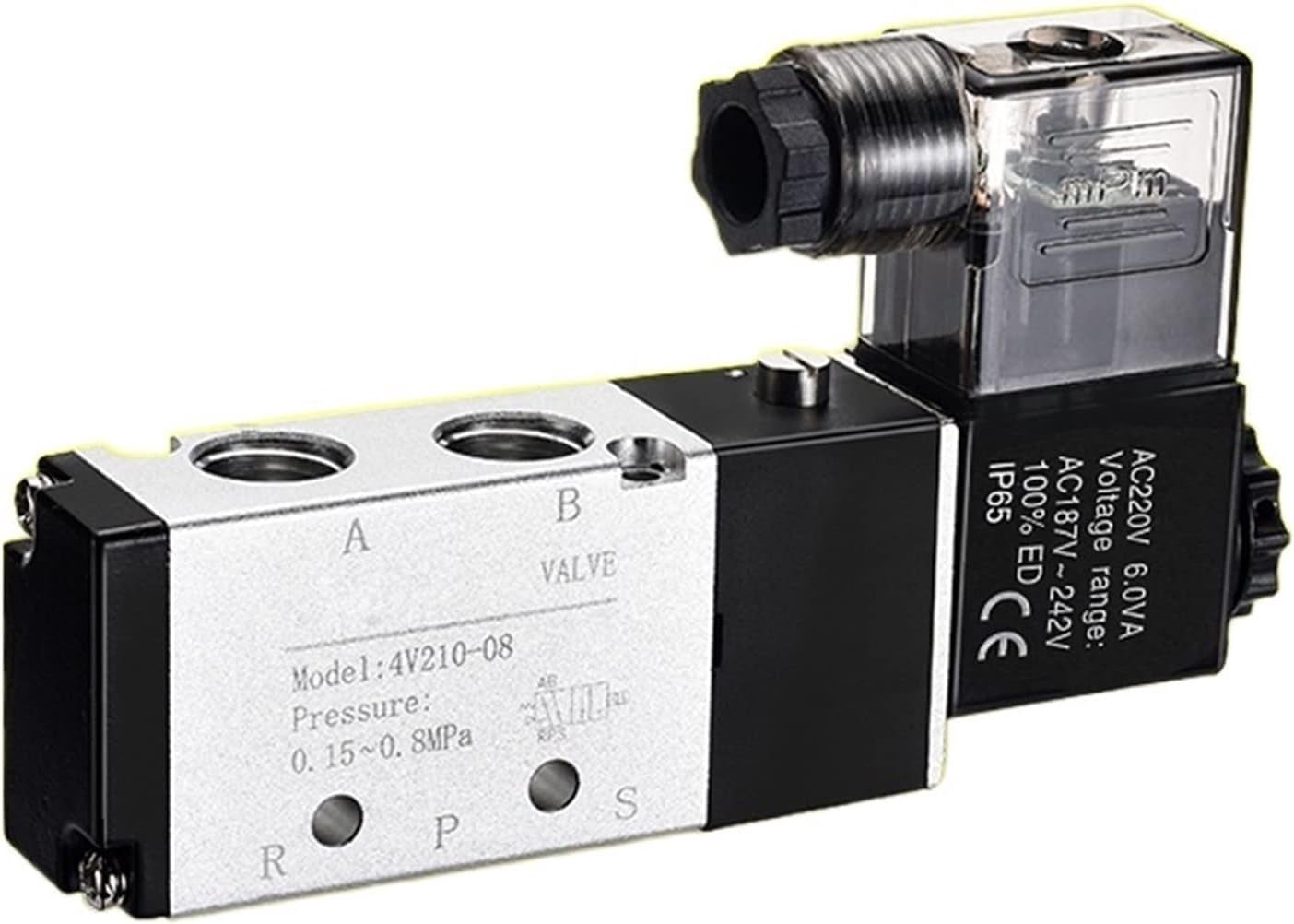 Pneumatic Electric Solenoid Valve 4V210-08 5 Way 2 Position Control Air ...