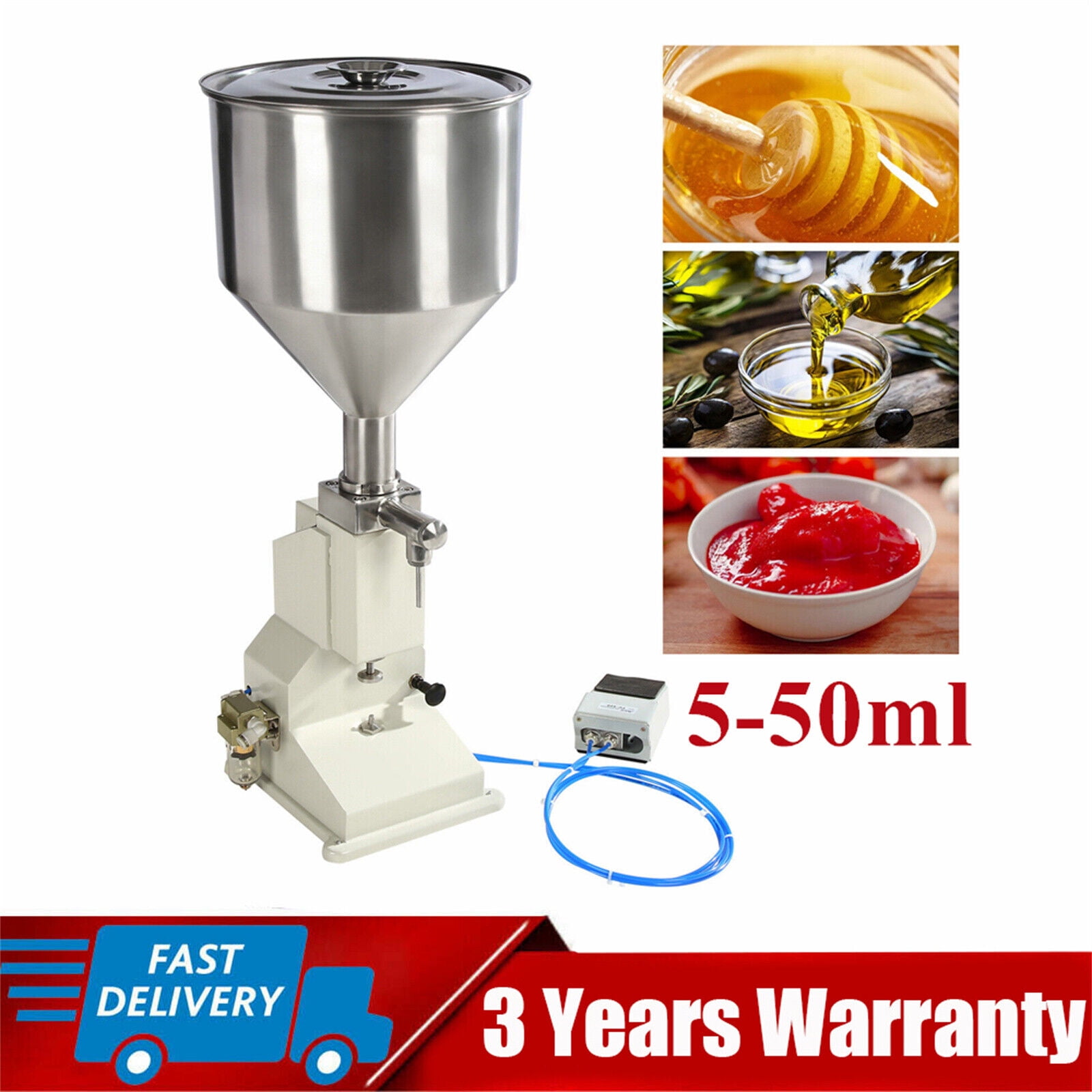 Pneumatic Filling Machine 5-50ml Liquid Paste Filler Bottle Filler ...