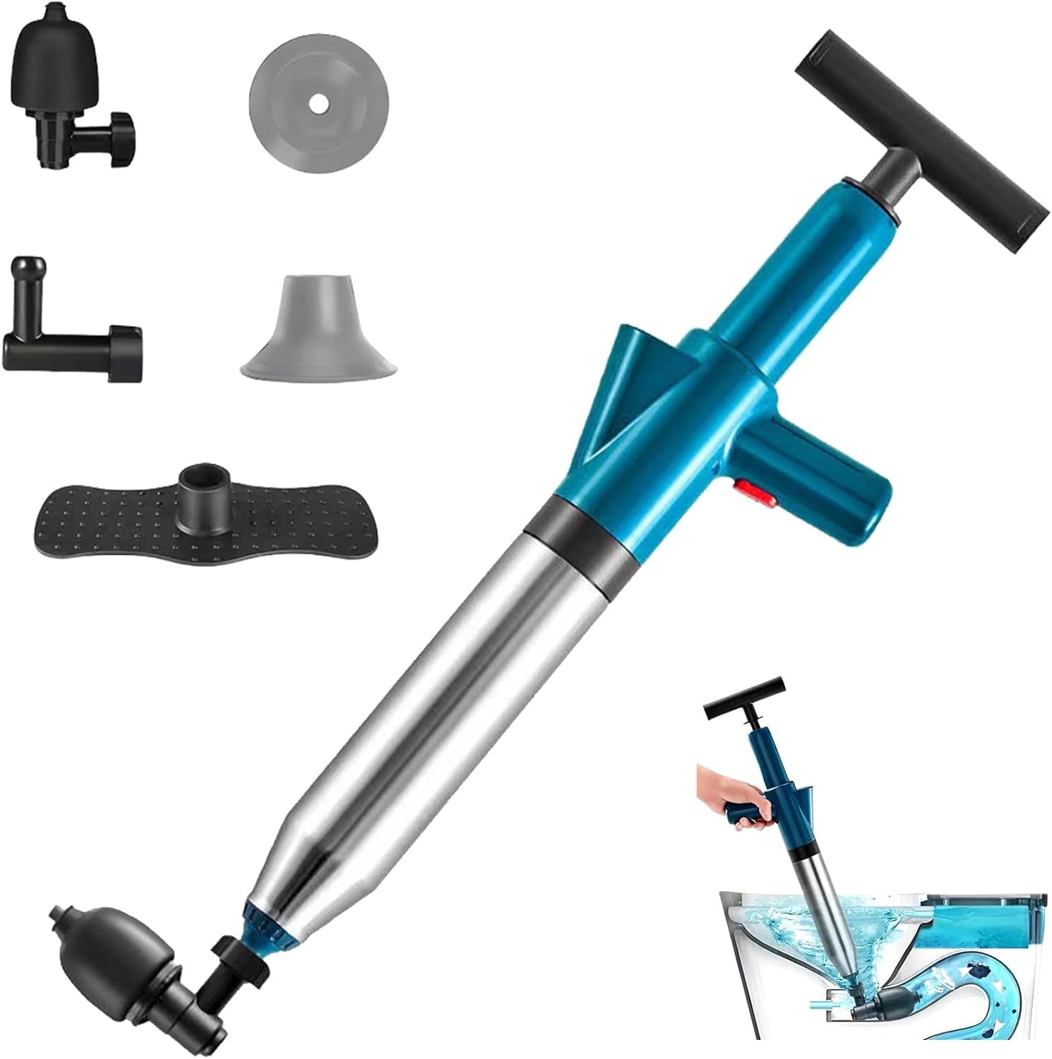 Pneumatic Floor Drain Unclogging Tool, Pneumatic Toilet Plunger ...