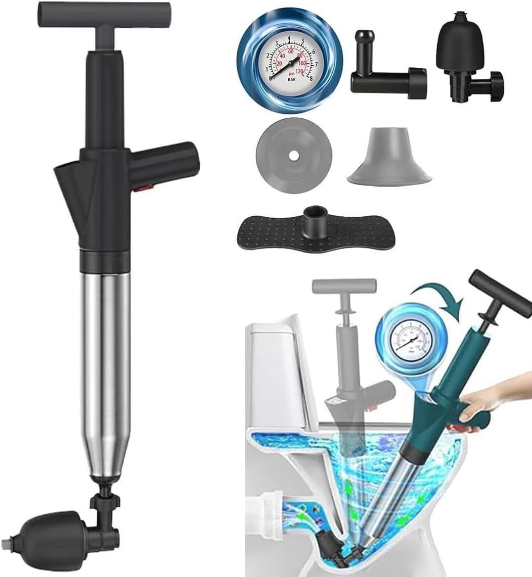 Pneumatic Floor Drain Unclogging Tool, Toilet Plunger, Drain Clog ...