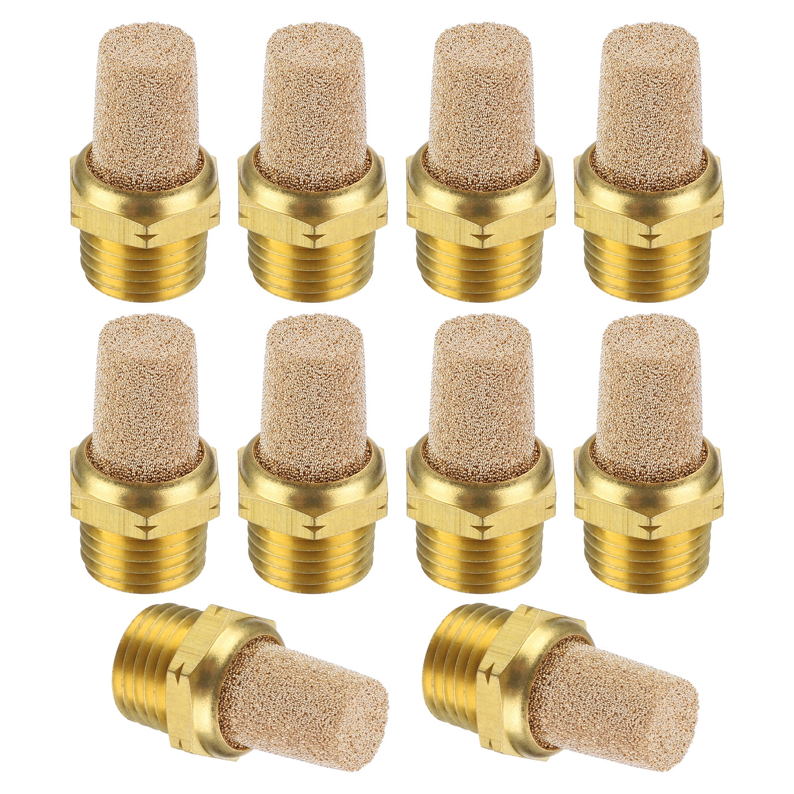Pneumatic Muffler G 1/4 Sintered Bronze Brass Air Compressor Exhaust ...