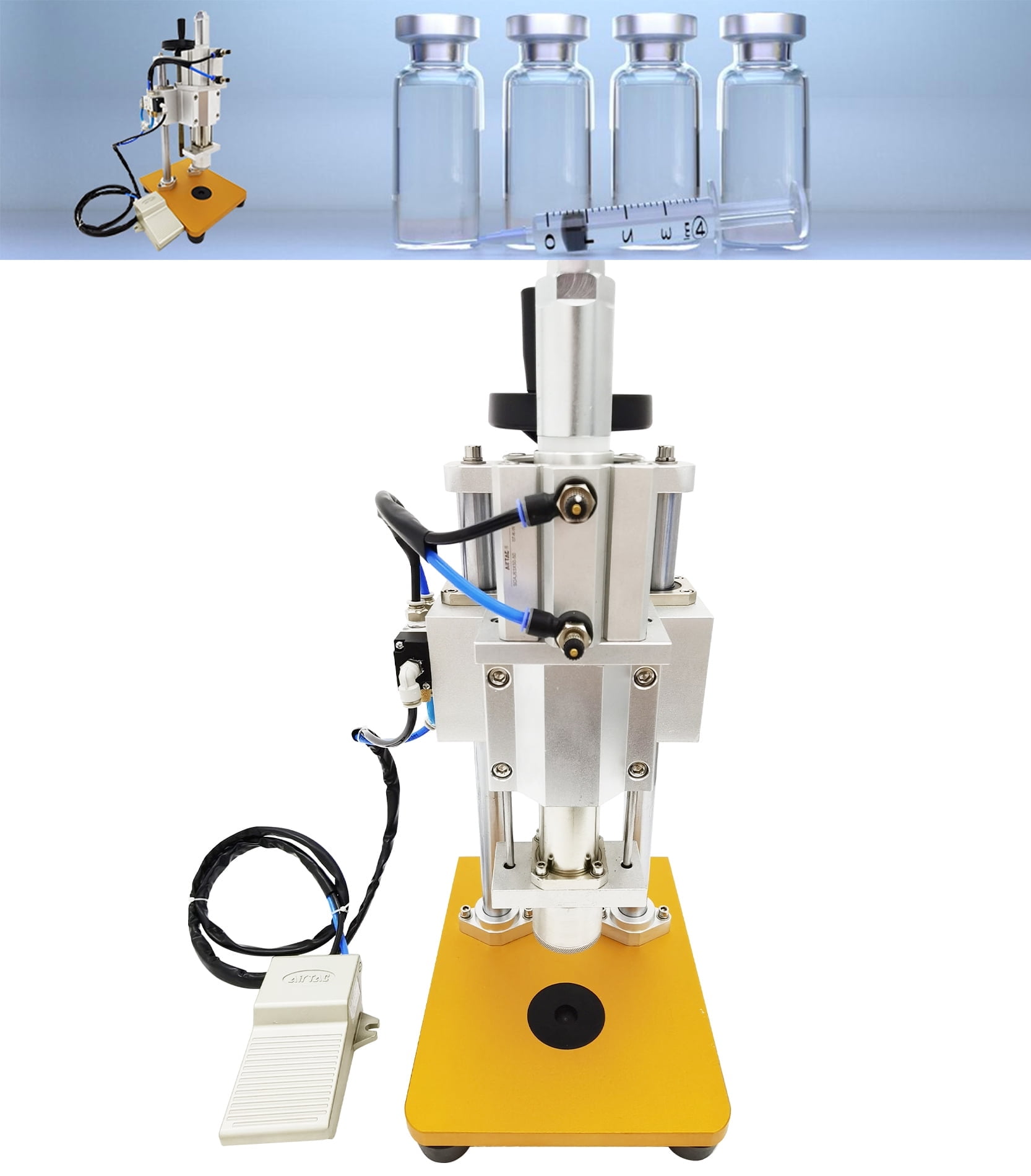 Pneumatic Vial Crimping Sealing Machine Aluminum-Plastic Bottle Capping ...