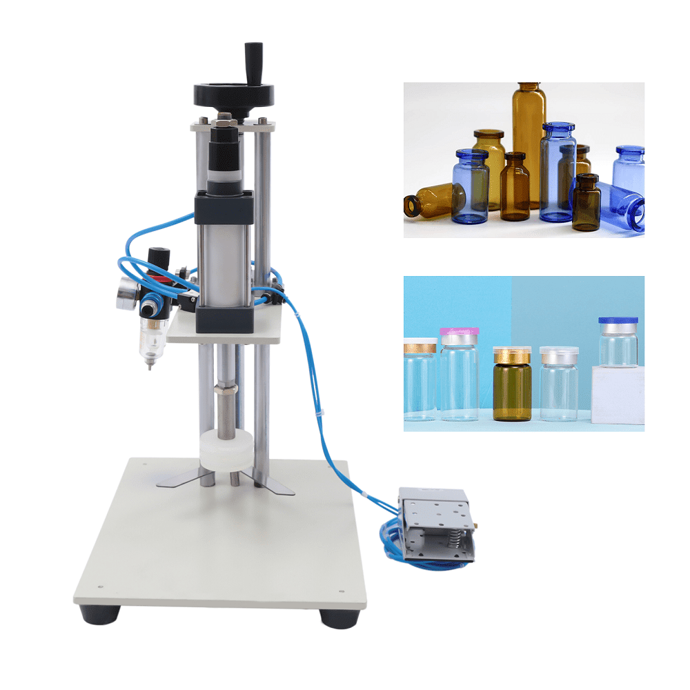 Pneumatic Punch Bottle Sealing Crimper Adjustable Height Capper Press ...