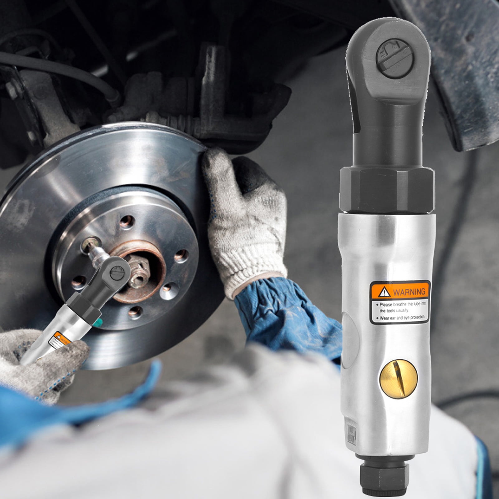 Pneumatic Ratchet Wrench Straight Shank Mini Air Ratchets 1/4in ...