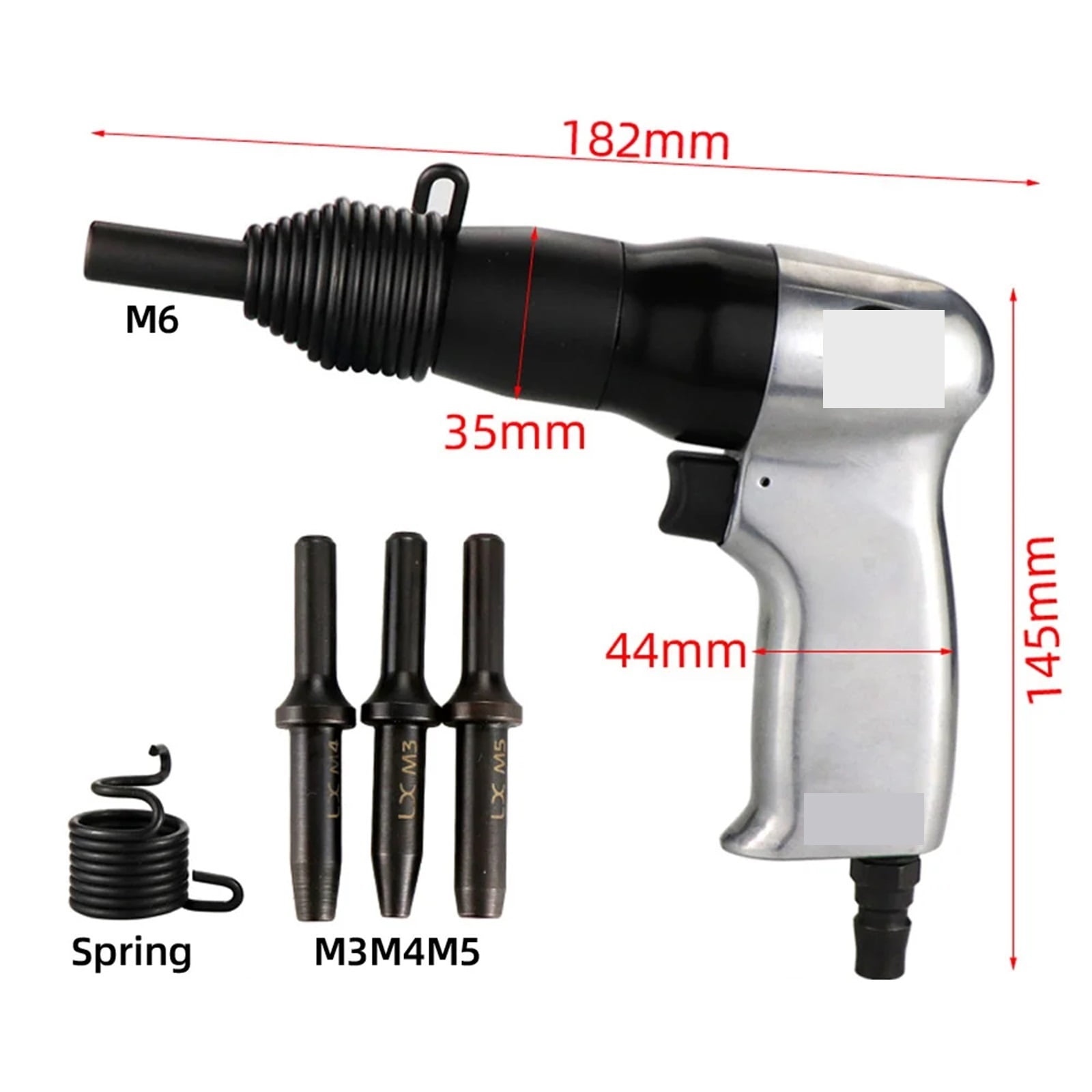 Pneumatic Rivet Gun Air Hammer Metal Handle Nailing Machine Solid Semi ...