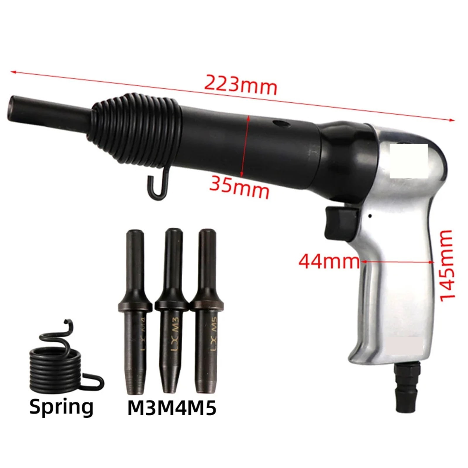 Pneumatic Rivet Gun Air Hammer Metal Handle Nailing Machine Solid Semi ...