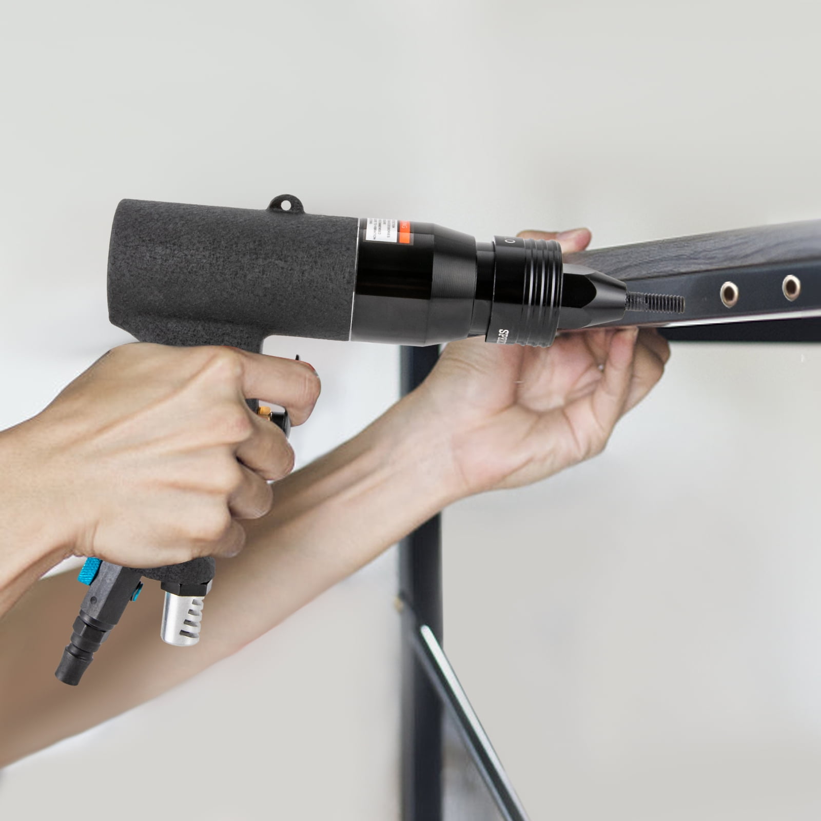 Pneumatic Rivet Nut Gun with 10-24", 1/4", 5/16" & 3/8" Gun Heads ...