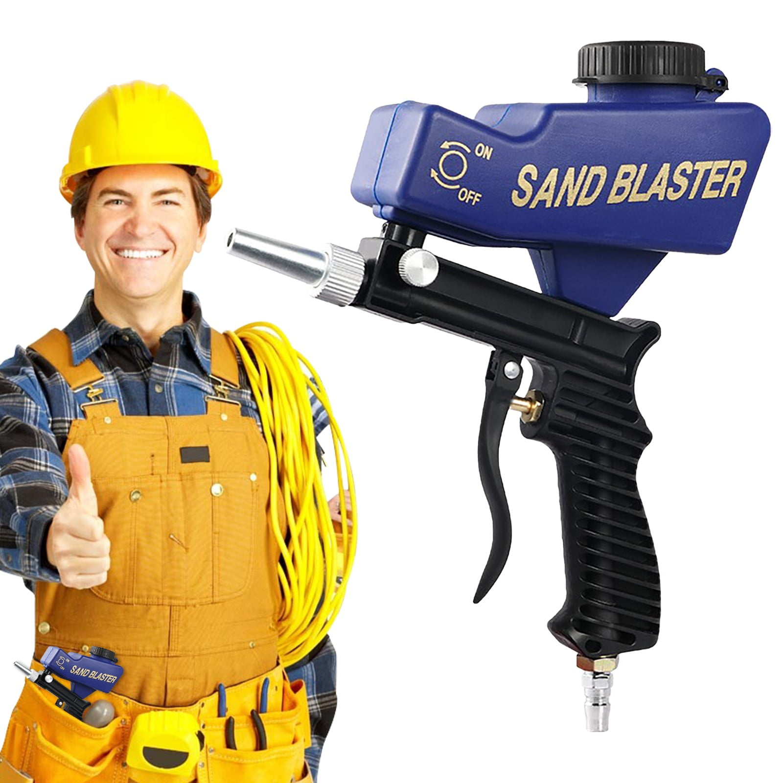 Pneumatic Sandblasting Gun Blue|Blasting Device Adjustable Blasting ...