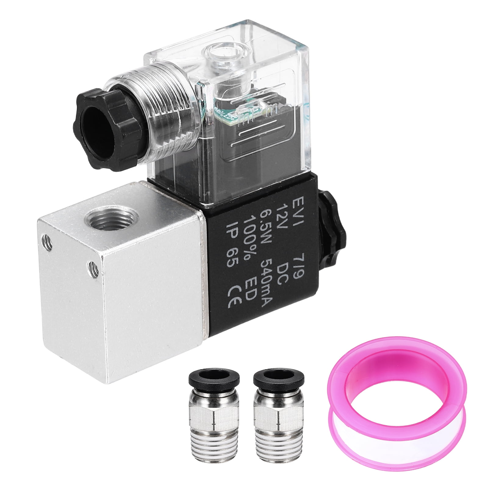 Pneumatic Solenoid Valve, 1/8 Inch NPT 12V 2 Way Aluminum Electric Air ...