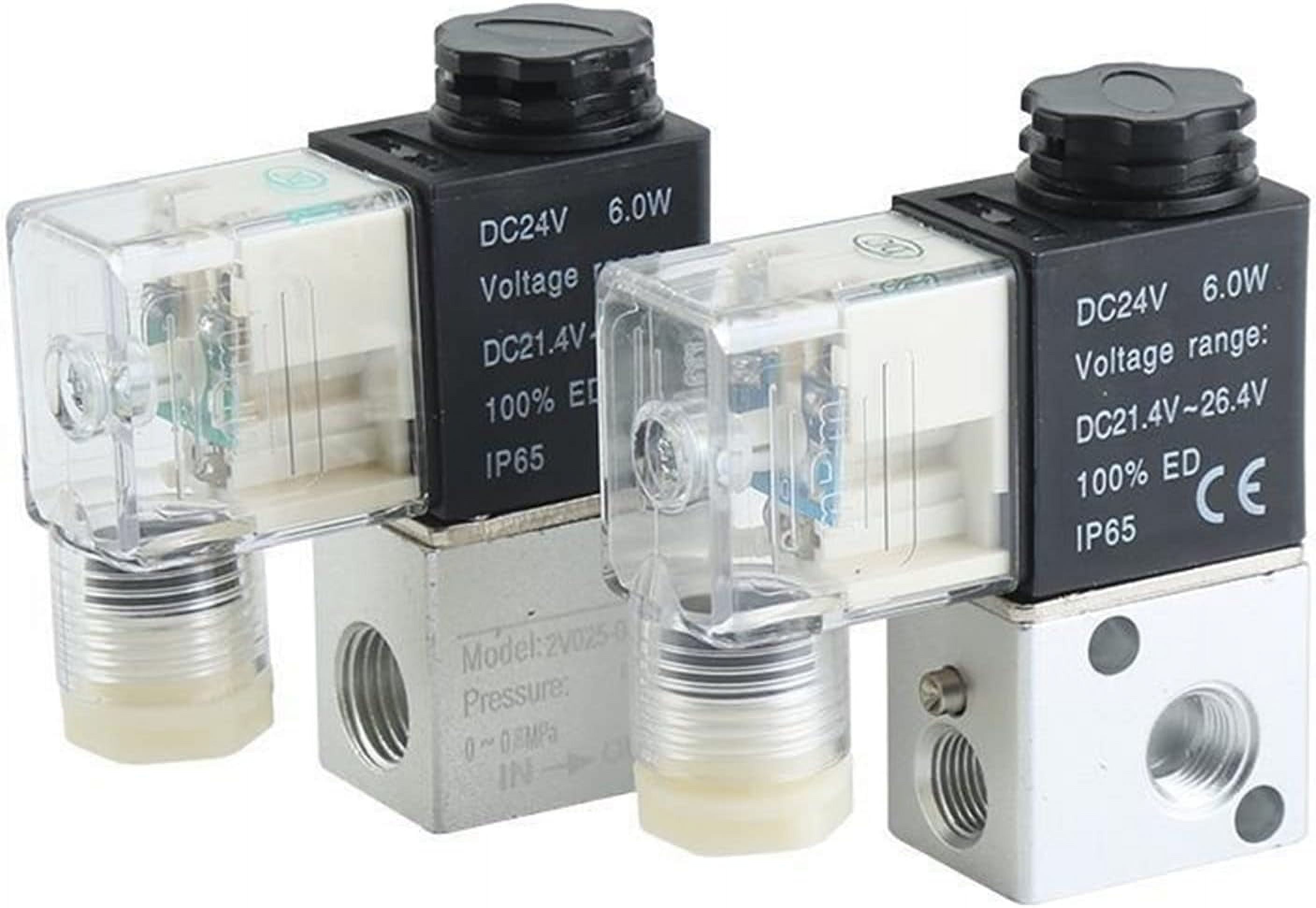 Pneumatic Solenoid Valves 2v025-08 3V1-06 2 Position 2 Way 1/4 Air Solenoid Valve AC 110V 220V ...