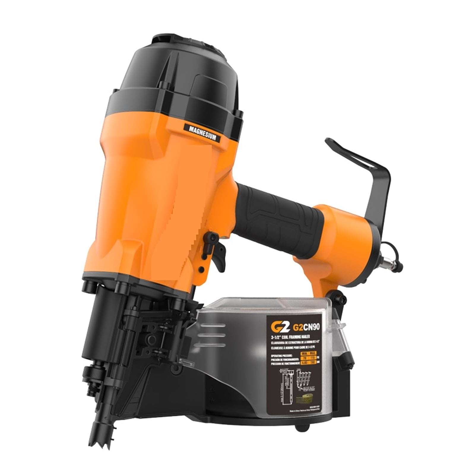 Pneumatic Wood Pallet Roofing Roll Nail Gun Machine 3 1/2 Inch Air Coil ...