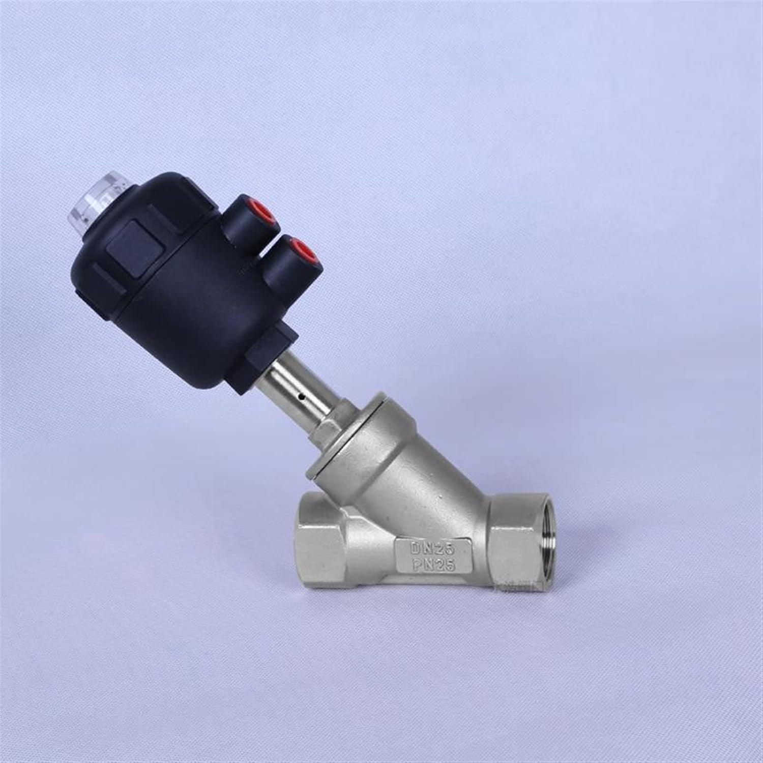 Pneumatic distributor 2/2 way piston actuated valve-angle seat valve ...