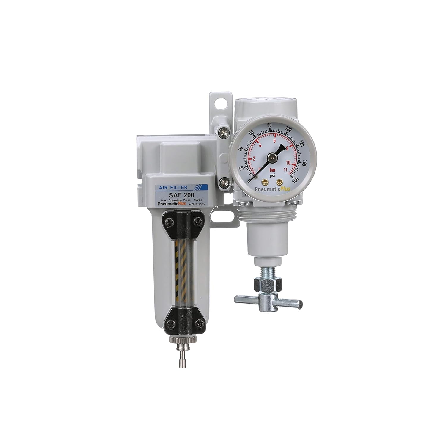 PneumaticPlus SAU220T-N02G-MEP Mini Compressed Air Filter Regulator ...