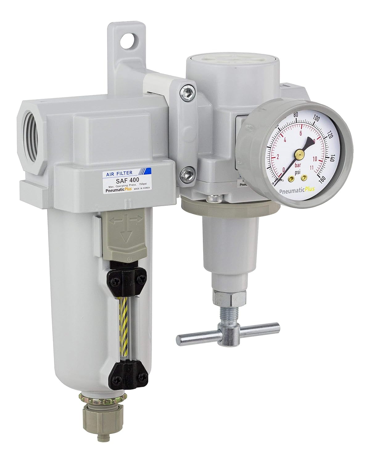 PneumaticPlus SAU420T-N06G-MEP Compressed Air Filter Regulator Combo 3/ ...