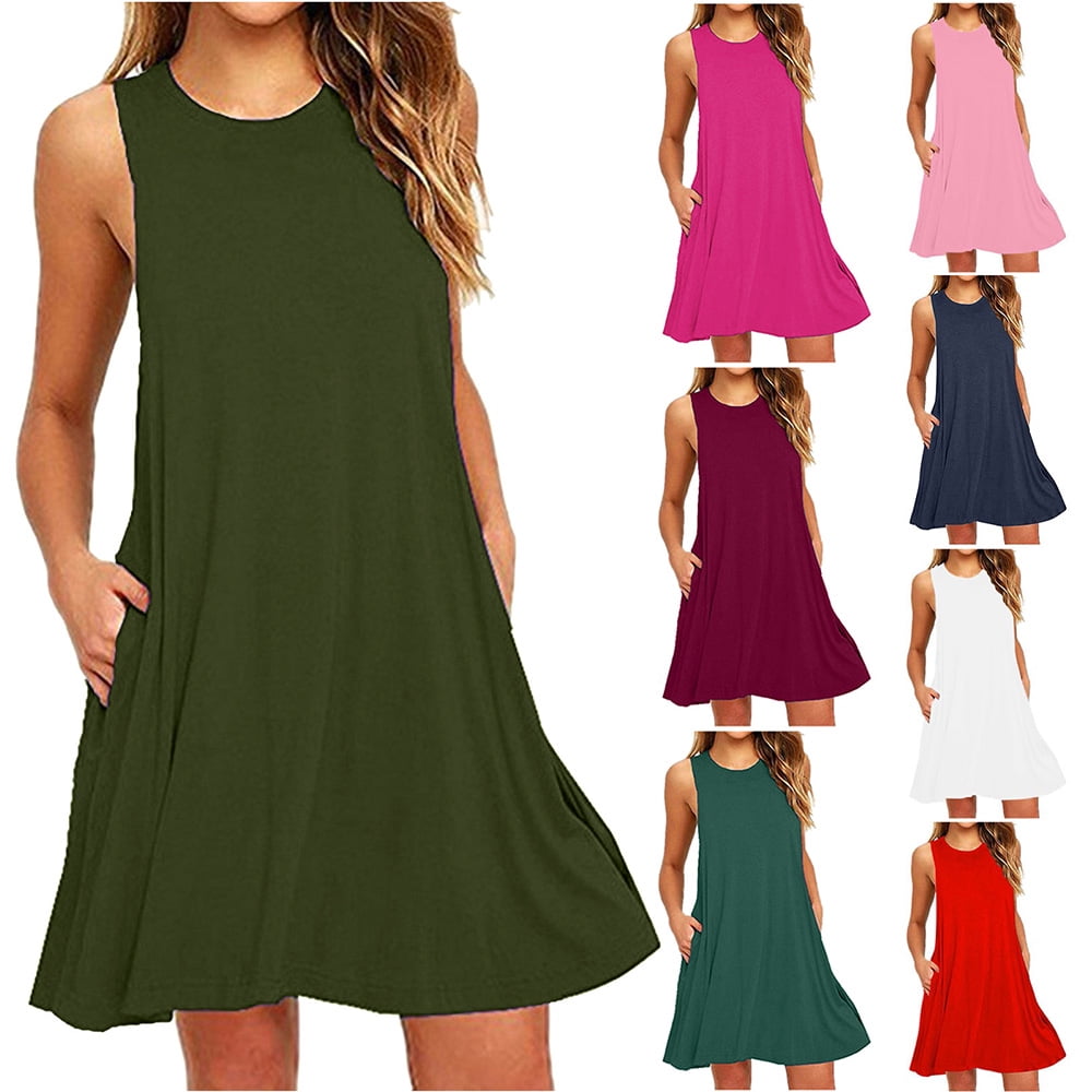 Pntutb Dresses Summer Sundress for Women 2025 Party Dress O Neck Casual ...