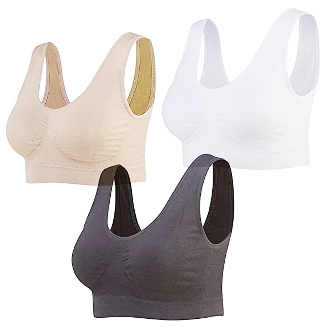 Pntutb Ladies Clearance Clothes,3-Pack Womens Seamless Sports Bra ...