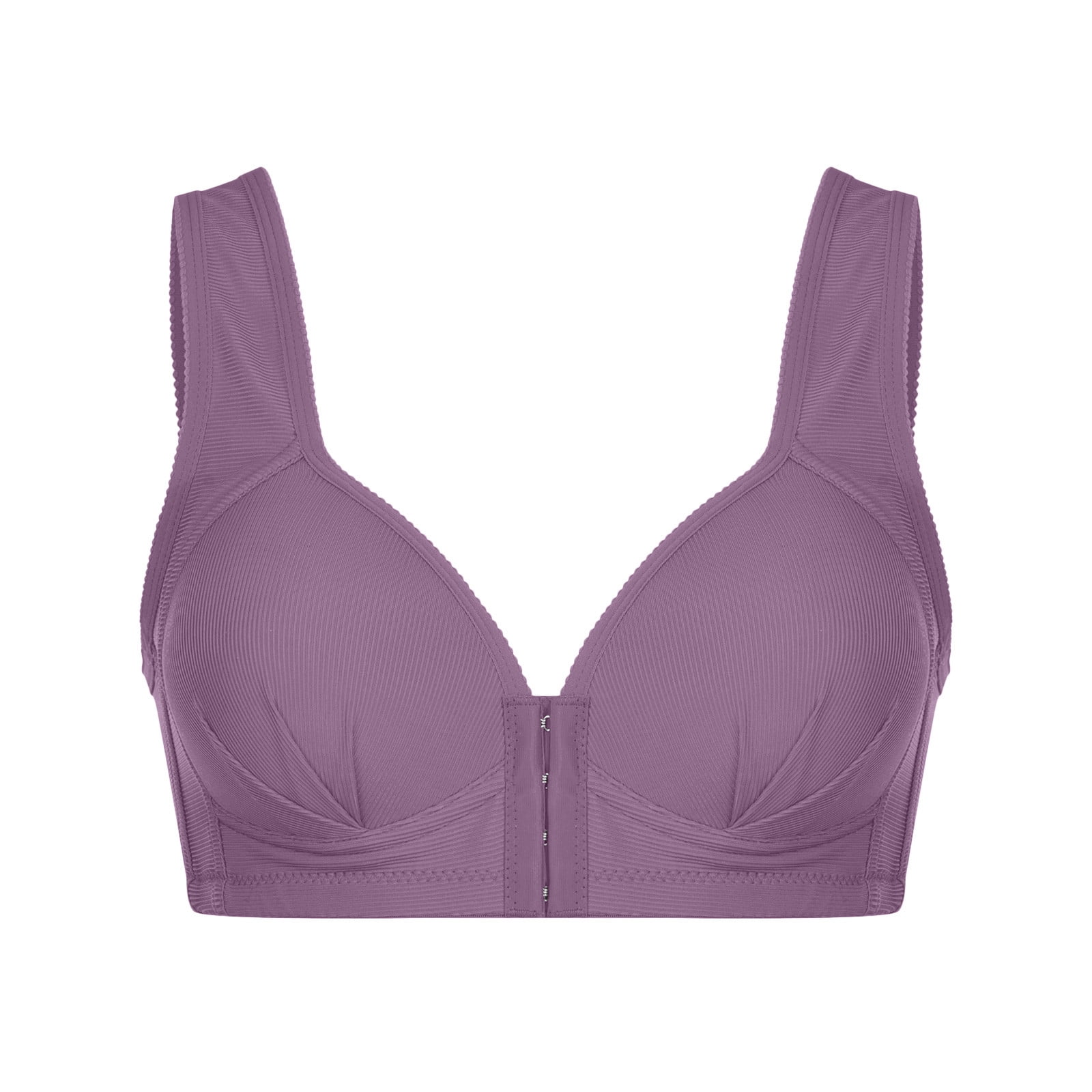 Pntutb Women's Plus Size Solid Bra Wire Free Underwear One-Piece Bra ...