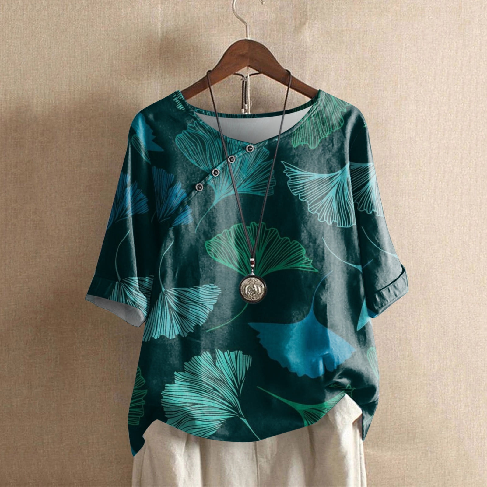 Pntutb Womens Plus Size Clearance Fashion Womens Causal Round Neck