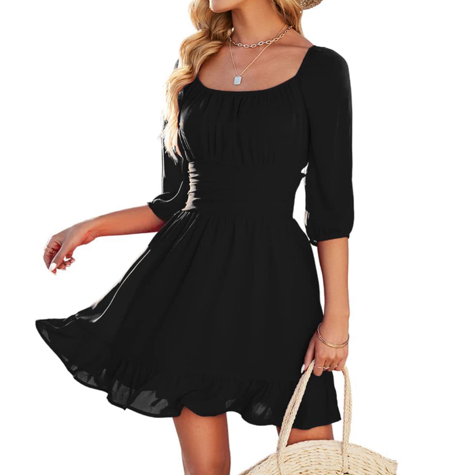 Pntutb Womens Plus Size Clearance Fashion Womens Summer Casual Solid