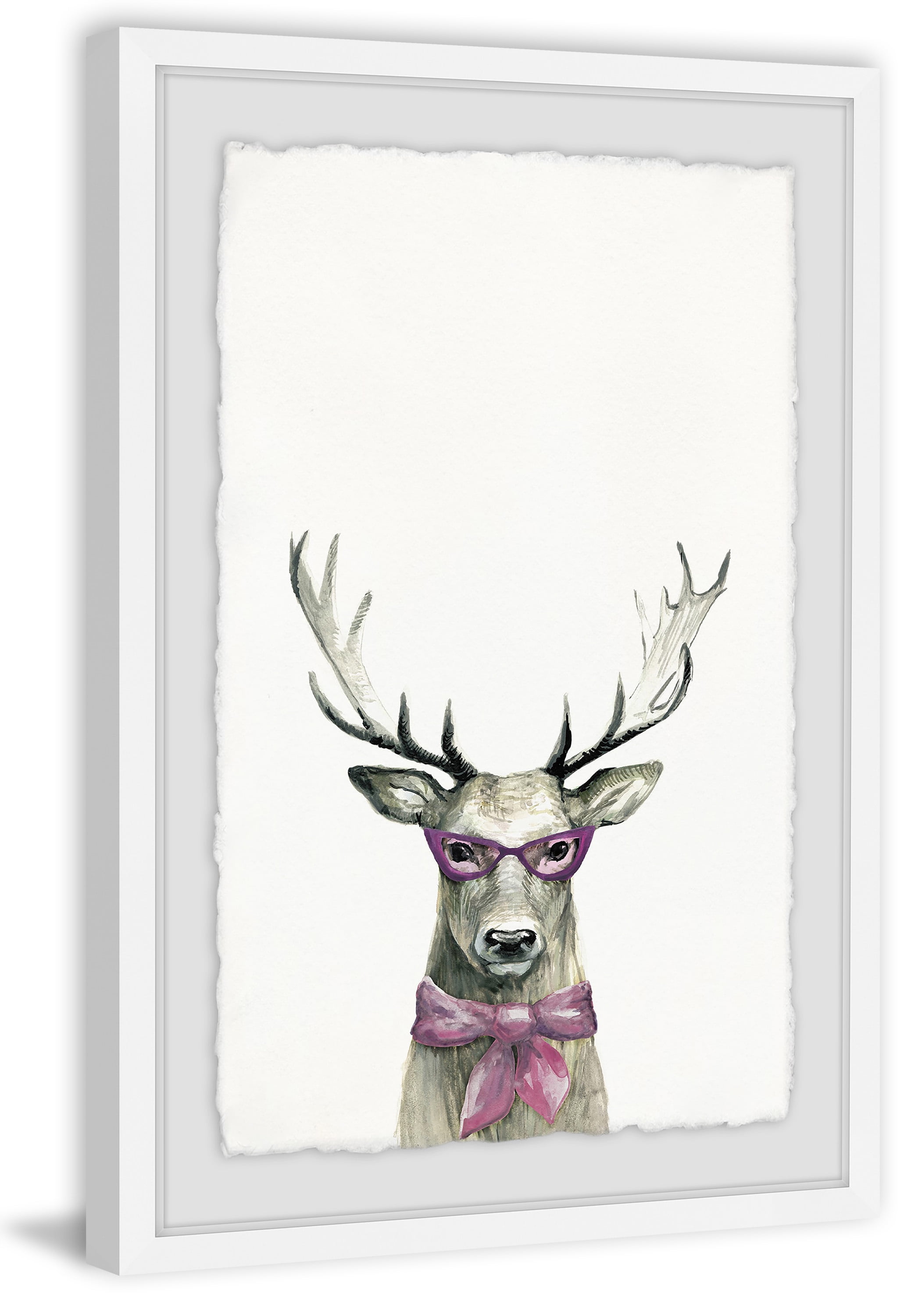 Po-Faced Deer Framed Painting Art Print - Walmart.com