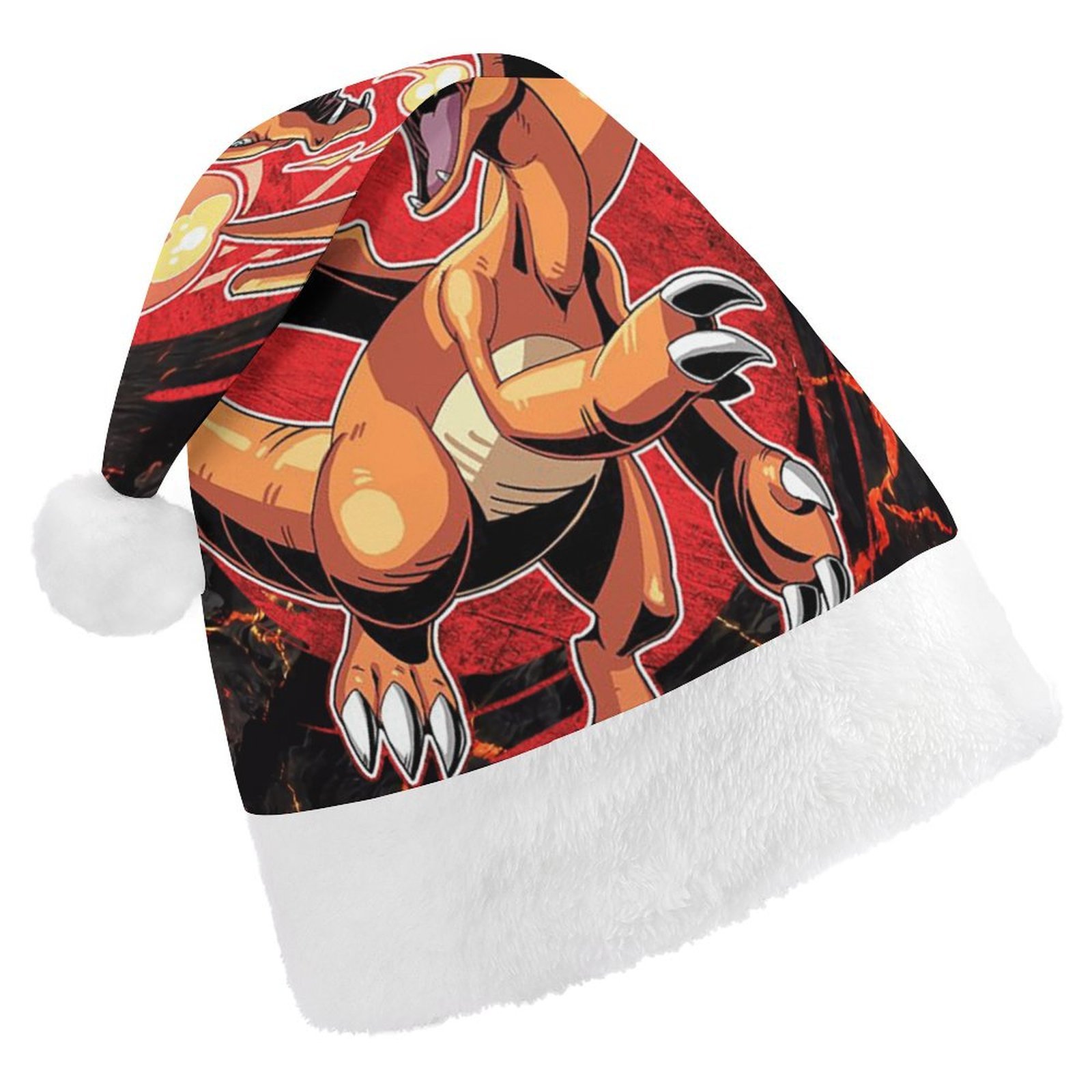 Po_ke_mon_Charmander 3D Printed Santa Hat Adults Kids Christmas Hats ...