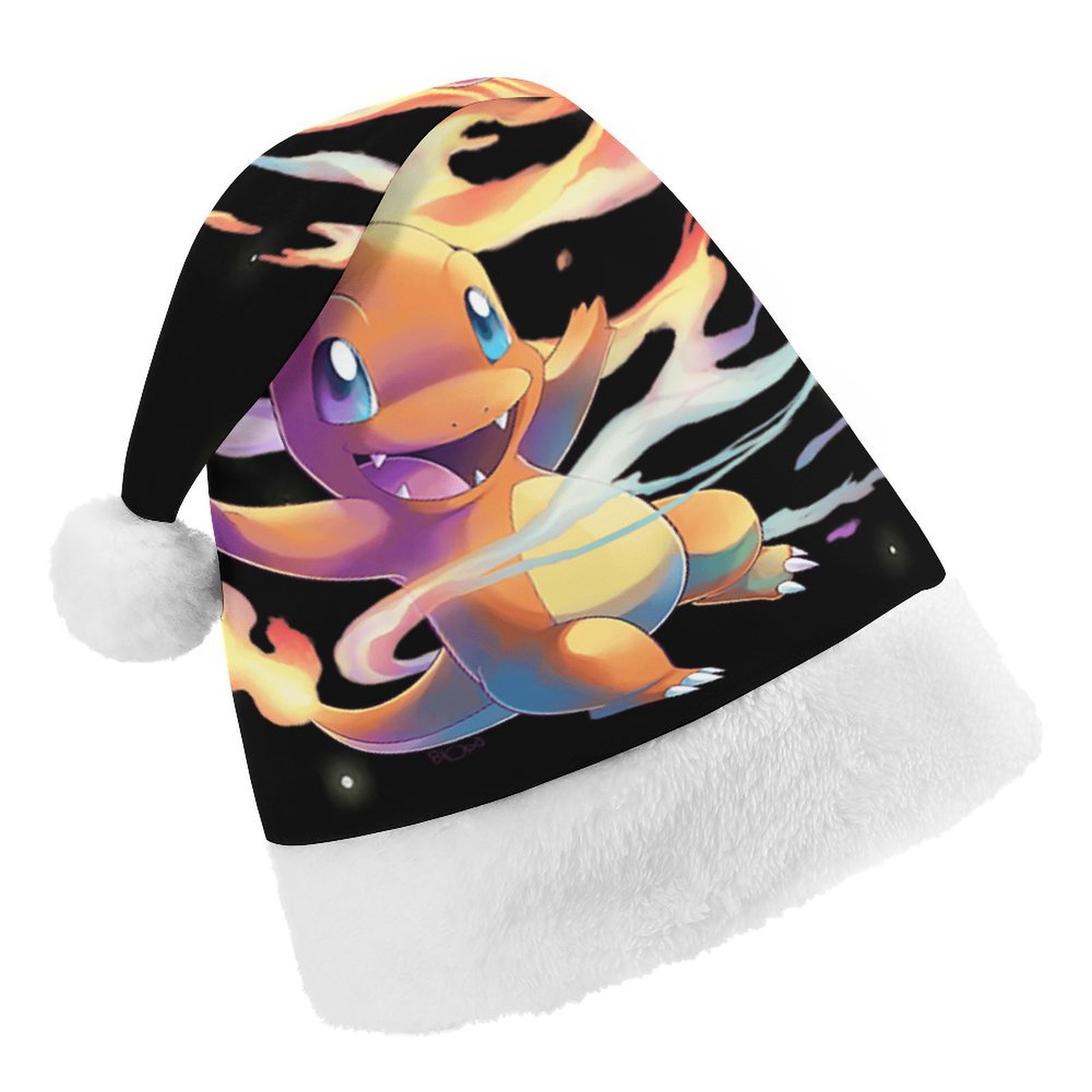 Po_ke_mon_Charmander 3D Printing Santa Hat Adults Kids Christmas Hats ...