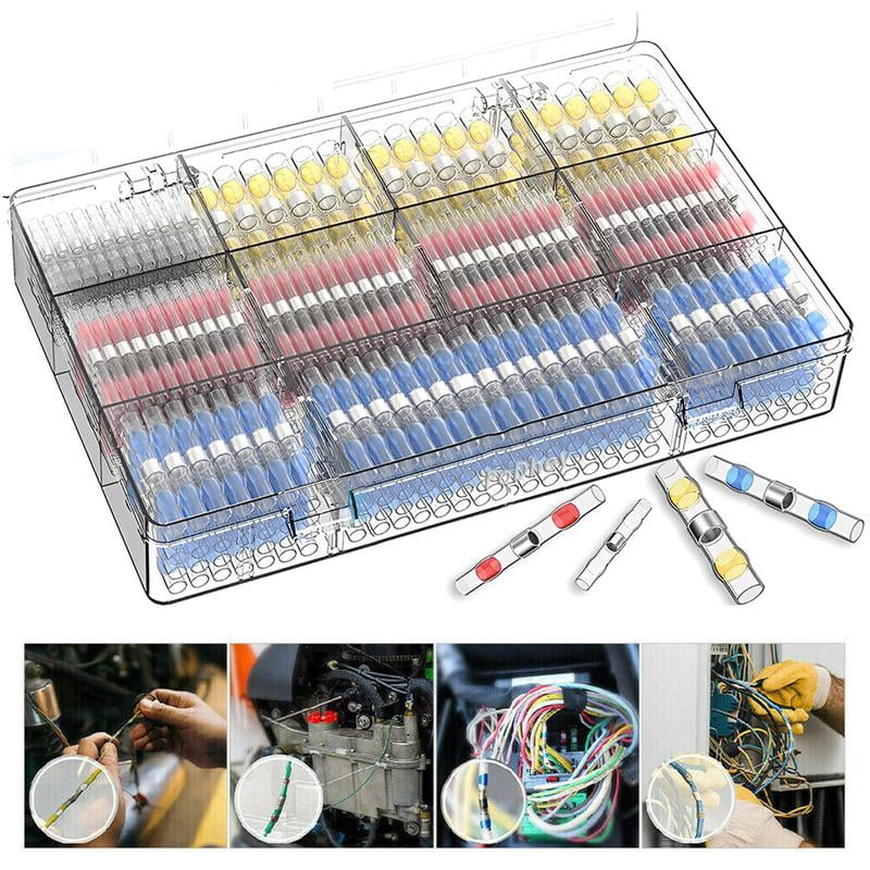 PoDhey 200Counts Solder Seal Wire Connector Heat Shrink Butt Connector ...