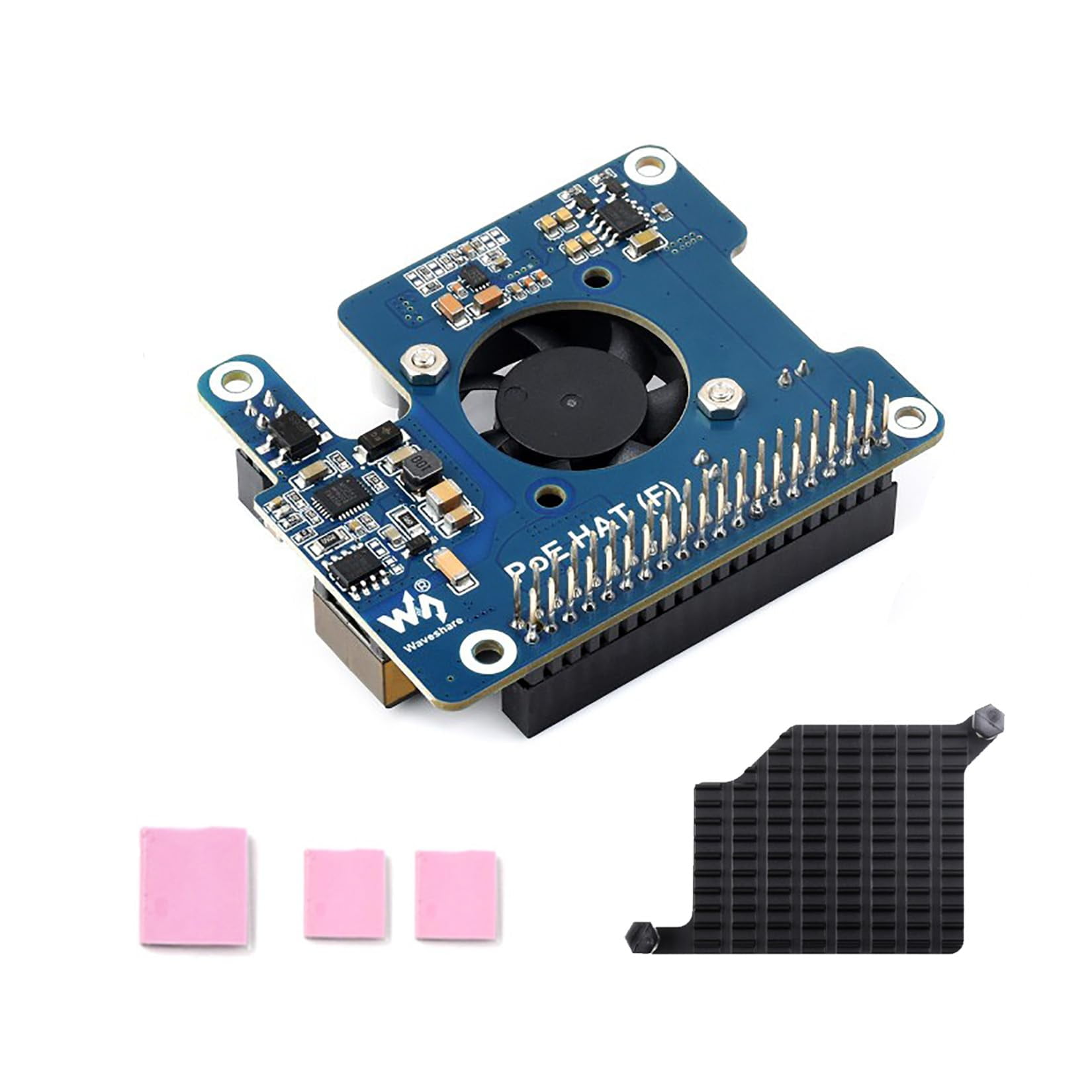 PoE HAT (F) for RRF12 Raspberry Pi 5 / CM 5, 802.3af/at Compliant, High ...