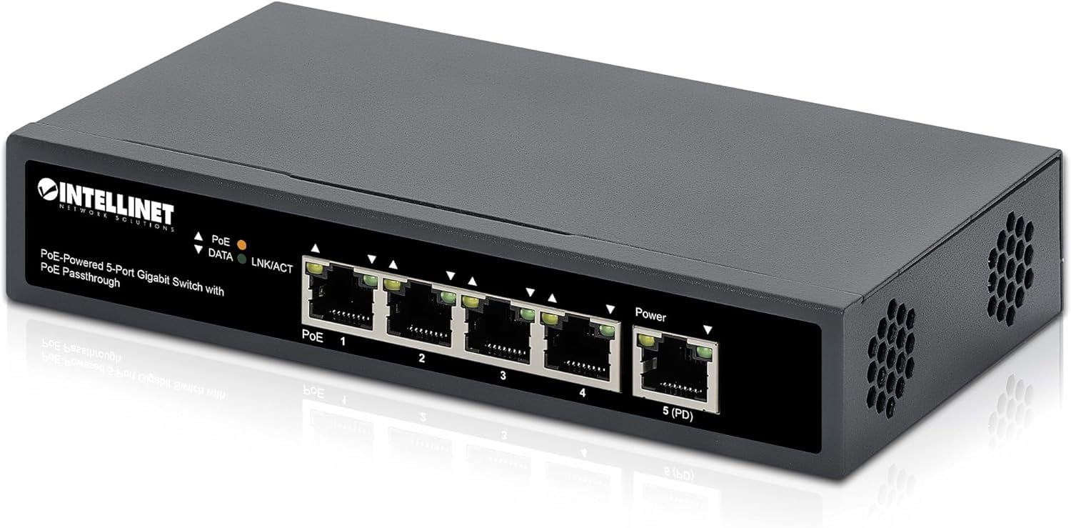 PoE++ Powered 5 Port Gigabit Ethernet Switch with PoE Passthrough - 65W ...