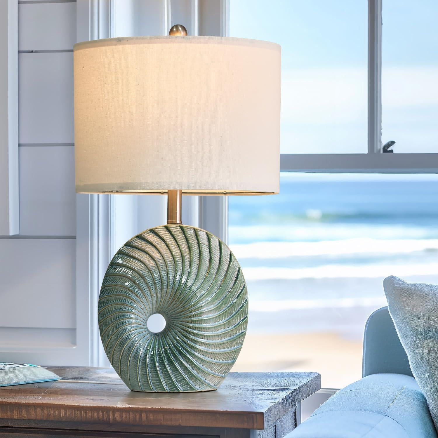 PoKat 24.5'' Coastal Lamps for Living Room, Nautical Ceramic Table ...
