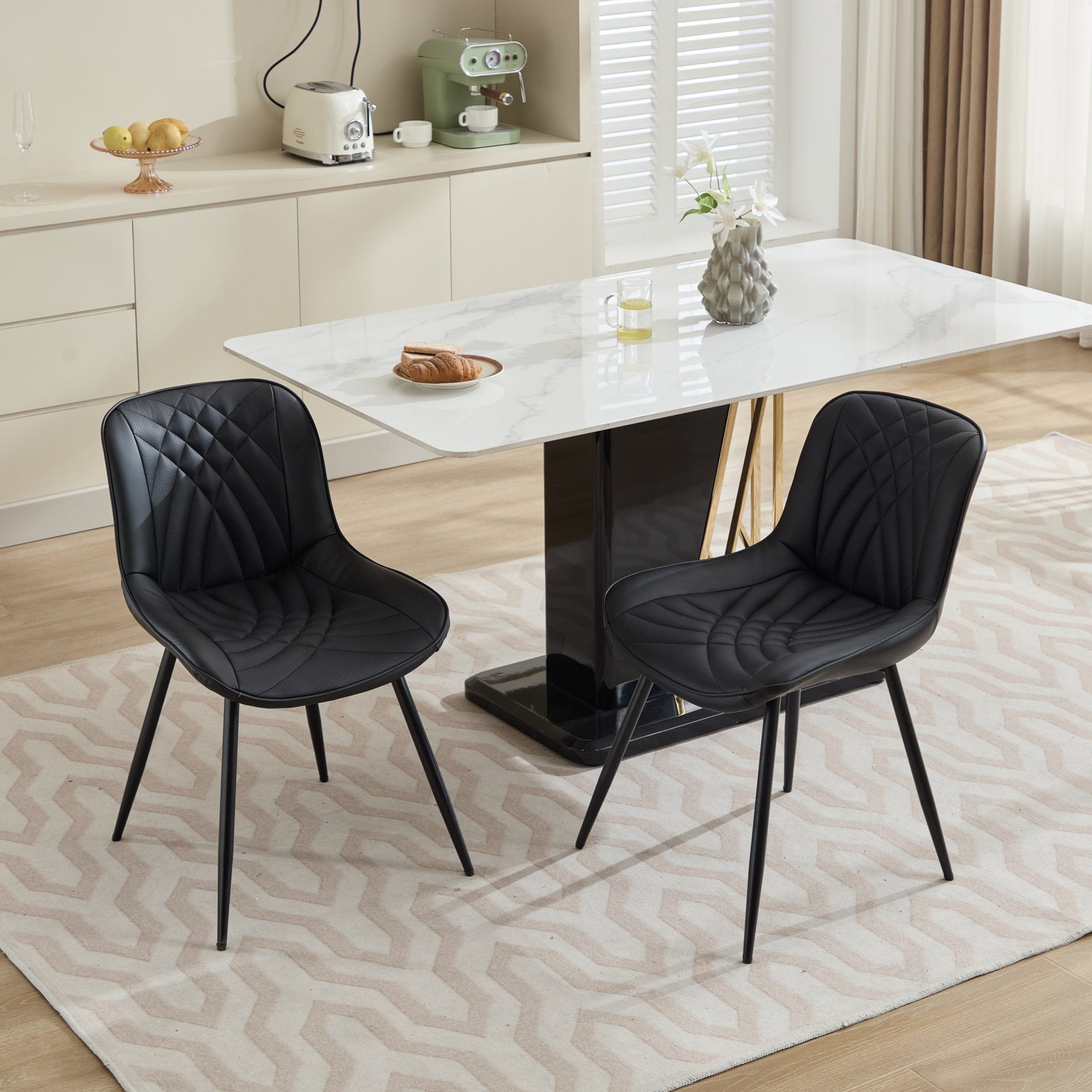 Poamcn Dining Chairs Set of 2 Mid Century Modern Kitchen Chair ...