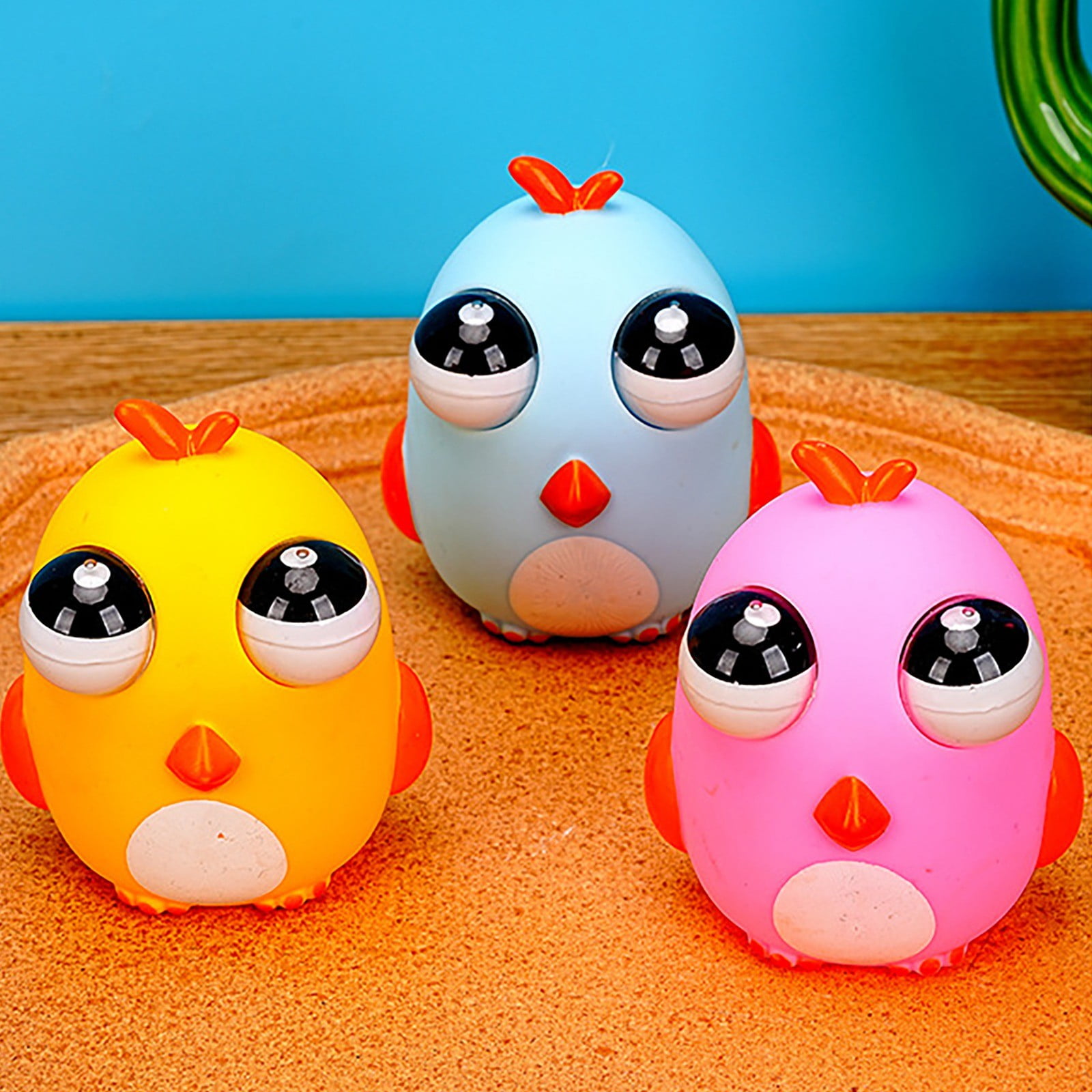 Pobo Chicken Pinch Happy Eyes Decompression Eyes Spit Blow Glow In The ...