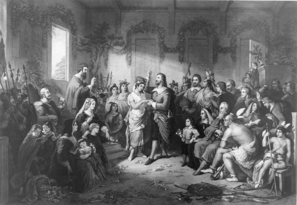 Pocahontas.Nnative American Princess. The Marriage Of Pocahontas To ...