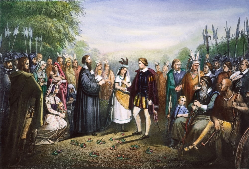 Pocahontas & John Rolfe. Nthe Marriage Of Pocahontas And John Rolfe At ...