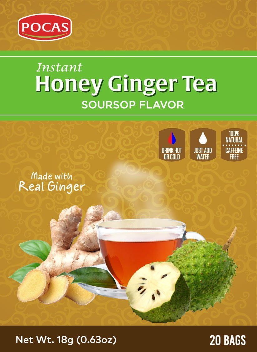 Pocas Honey Ginger Tea, Soursop, 360 Gram Pack of 24 - Walmart.com