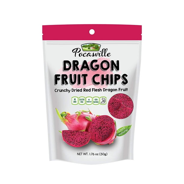 Pocas Premium Dragon Fruit Chips, Red Dragon Fruit, 1.76 Ounce (Pack of ...