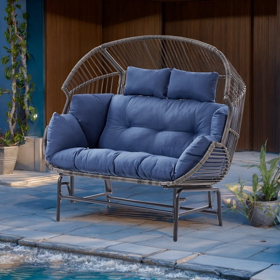 Pocassy Outdoor Double Glider Egg Chair Rocking Egg Chairs Only Egg ...