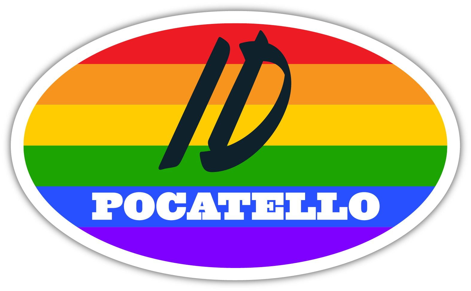 Pocatello ID Idaho Bannock County Rainbow Pride Flag 6 Stripes Pride ...