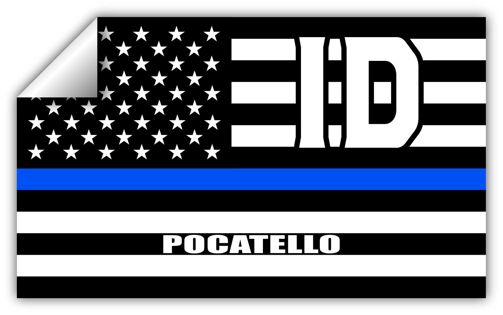 Pocatello ID Idaho Bannock County Thin Blue Line Stealthy USA Flag ...