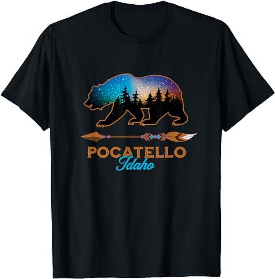 Pocatello Idaho Bear Starry Night Sky Forest Souvenir T-Shirt - Walmart.com