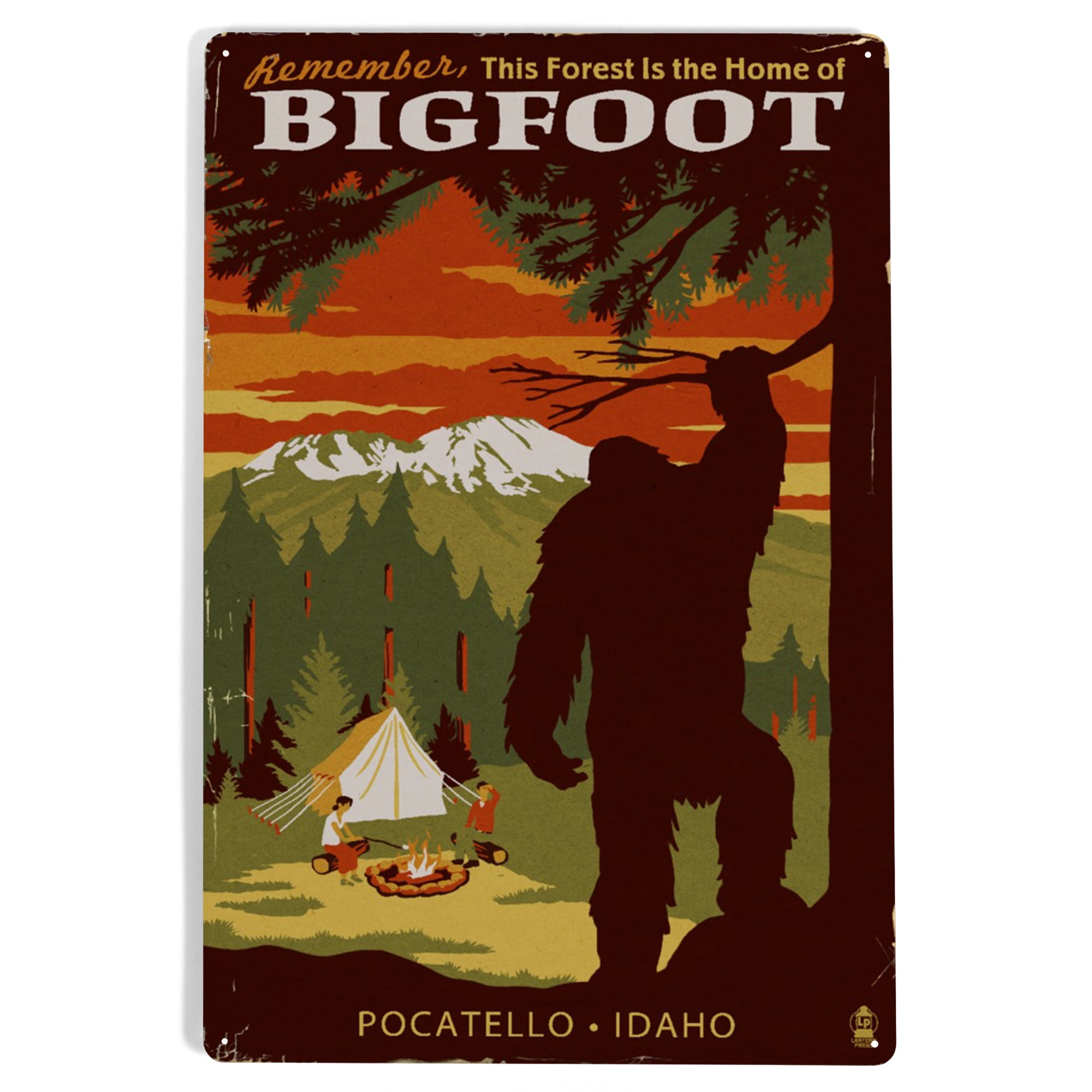 Pocatello, Idaho, Home of Bigfoot (12x18 Aluminum Art, Indoor Outdoor ...