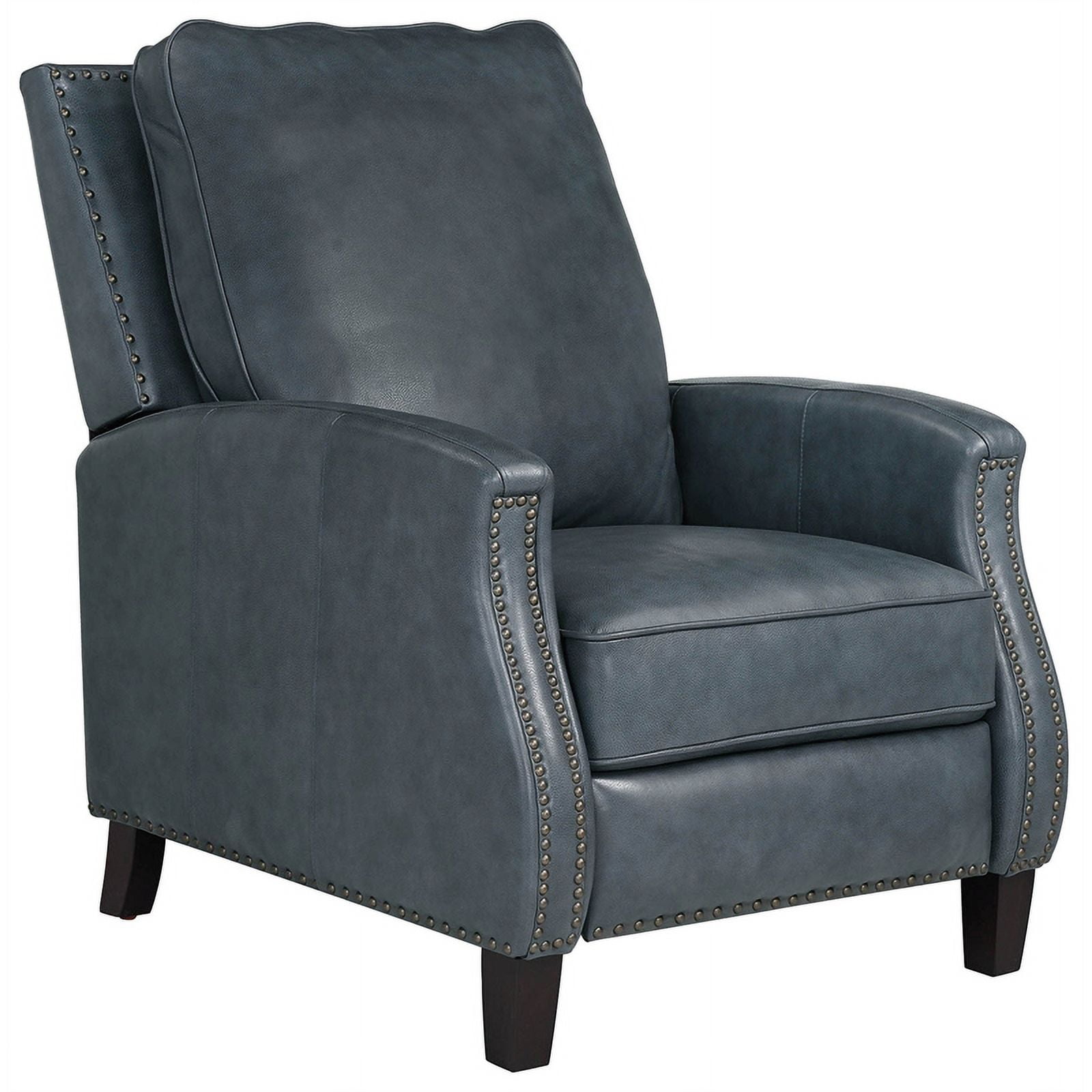 Pocatelo Gray Genuine Leather Pushback Recliner - Walmart.com