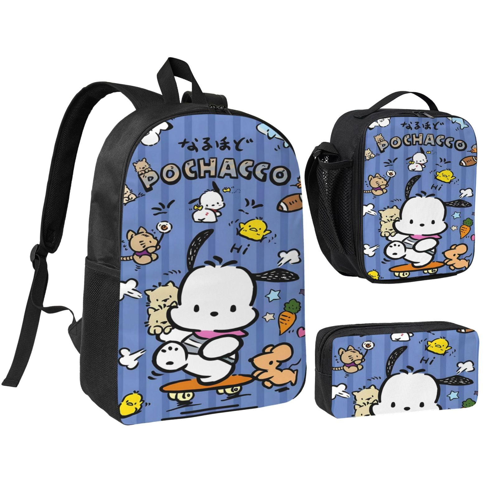 Pochacco Backpack with Lunch Bag Football Star Backpack Set Lightwight ...