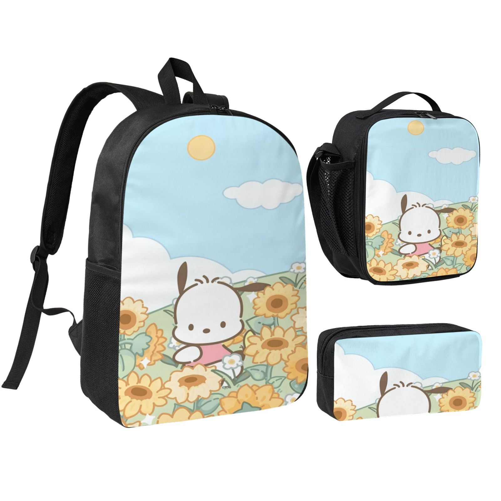 Pochacco Backpack with Lunch Bag Football Star Backpack Set Lightwight ...