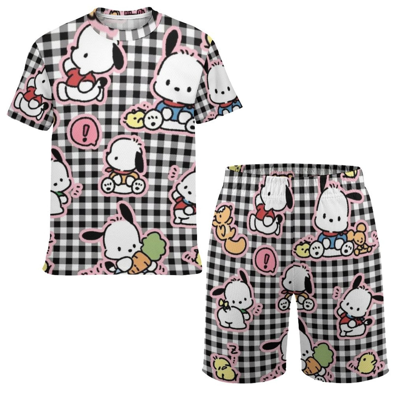 Pochacco Boys Short Sleeve Mesh T-Shirt And Shorts Outfit Set Summer ...