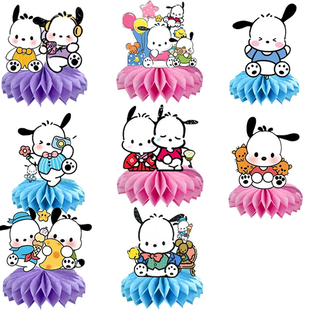 Pochacco Honeycomb Centerpieces Table Toppers Decorations for Birthday ...