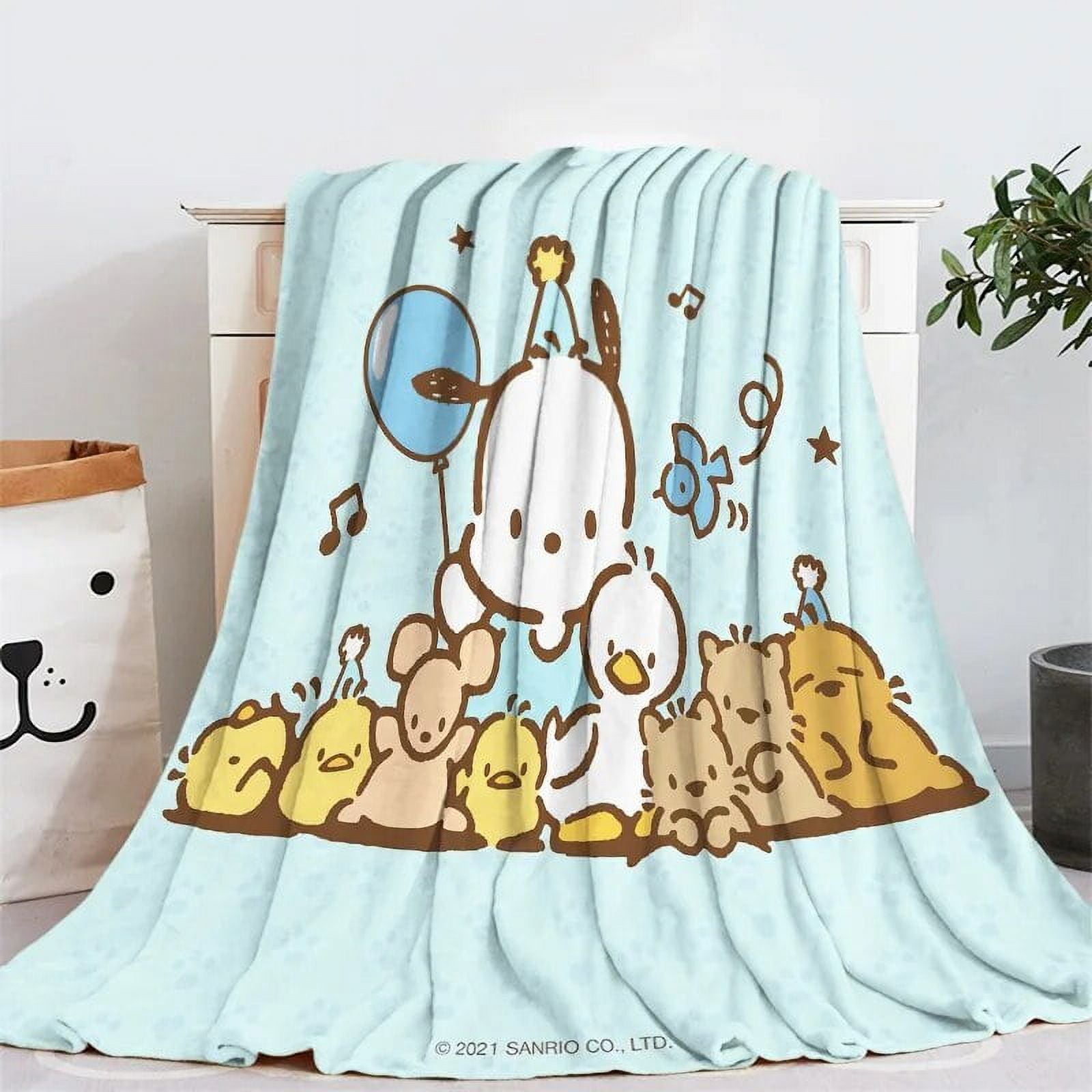 Pochacco Peluche Blanket Sanrios Kawaii Cartoon Nap Blankets Cute Anime ...