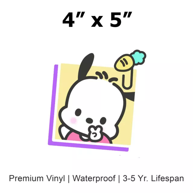 Pochacco Sanrio Sticker Kawaii Chibi Peace Sign Anime Vinyl Sticker ...