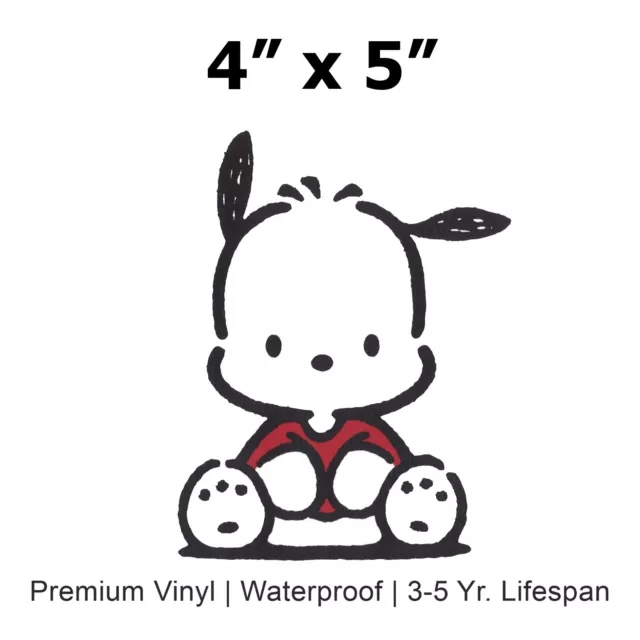 Pochacco Sanrio Sticker Kawaii Chibi Peace Sign Anime Vinyl Sticker ...