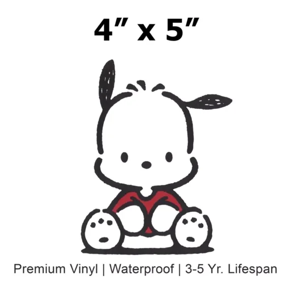Pochacco Sanrio Sticker Kawaii Chibi Peace Sign Anime Vinyl Sticker ...